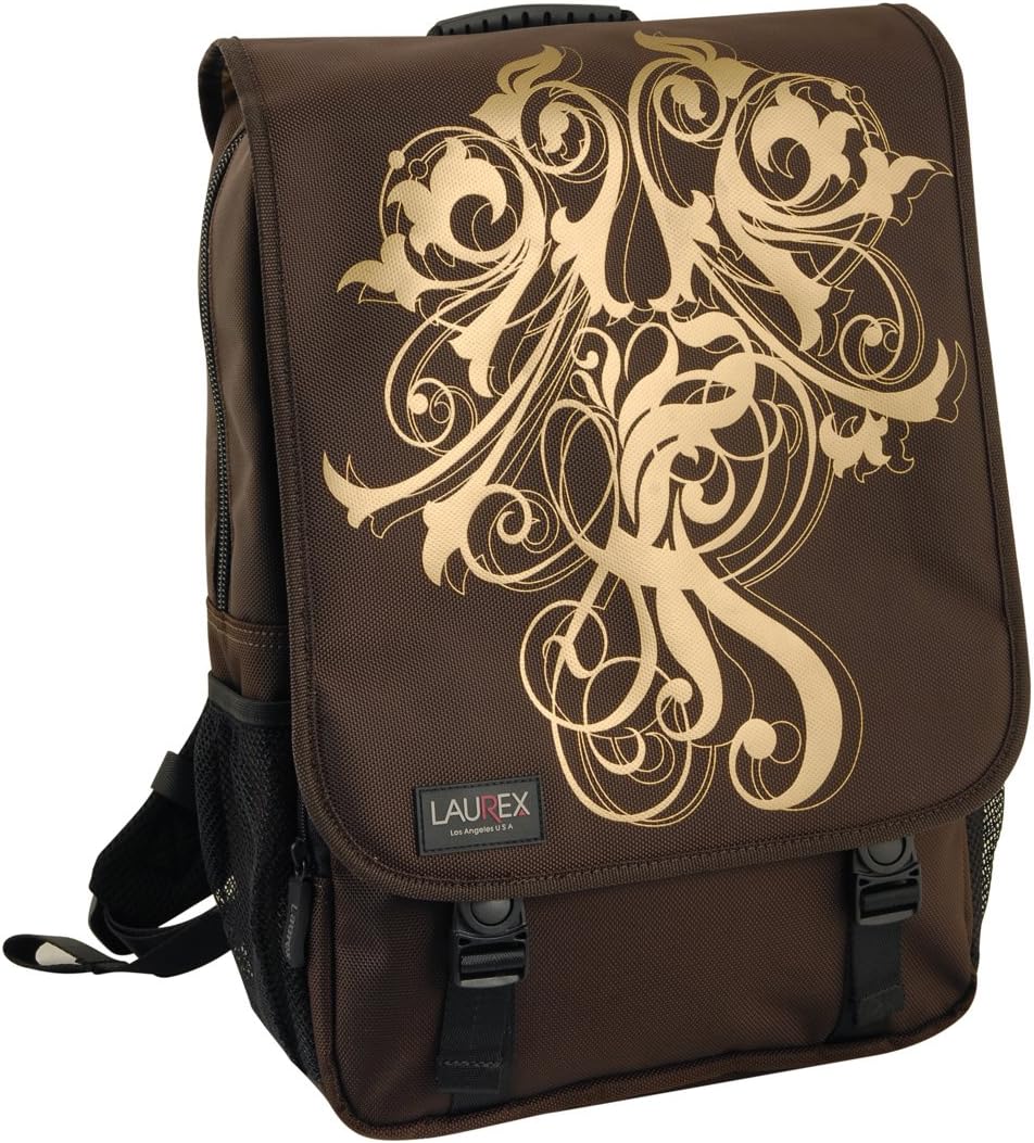 Amazon.com: Laurex Medium Laptop Daily Backpack - Gold Vine. Brown. One ...