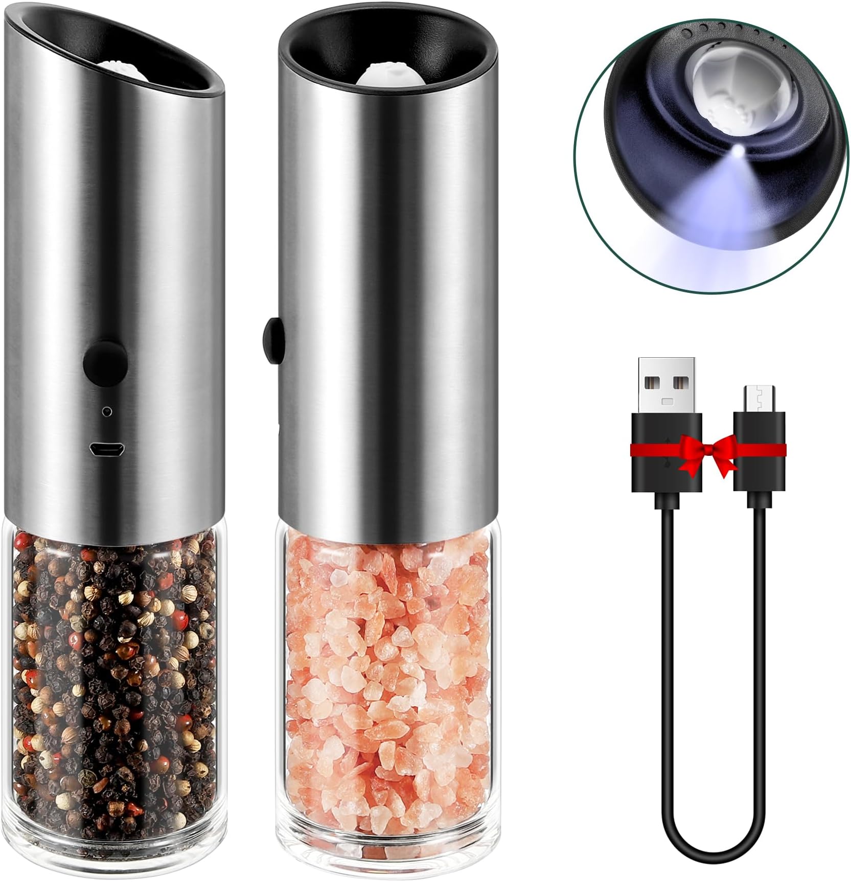 Amazon.com: Electric Salt & Pepper Grinder - Adjustable Coarseness ...