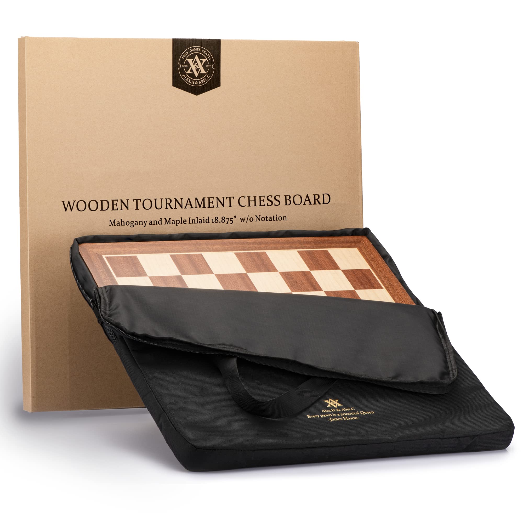 A&A 18.875" Professional Wooden Tournament Chess Board / Mahogany ...