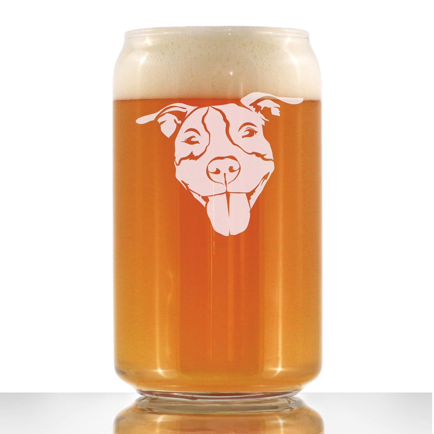 Amazon.com: Happy Pitbull - Beer Can Pint Glass - Fun Unique Pitbull ...