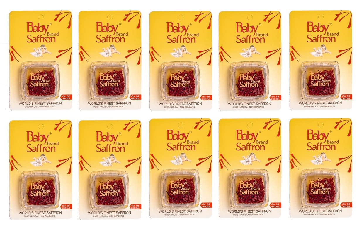 Baby Saffron Brand 100% Pure World's Finest Saffron (Kesar), 500 mg Each (Pack of 10) : Amazon ...