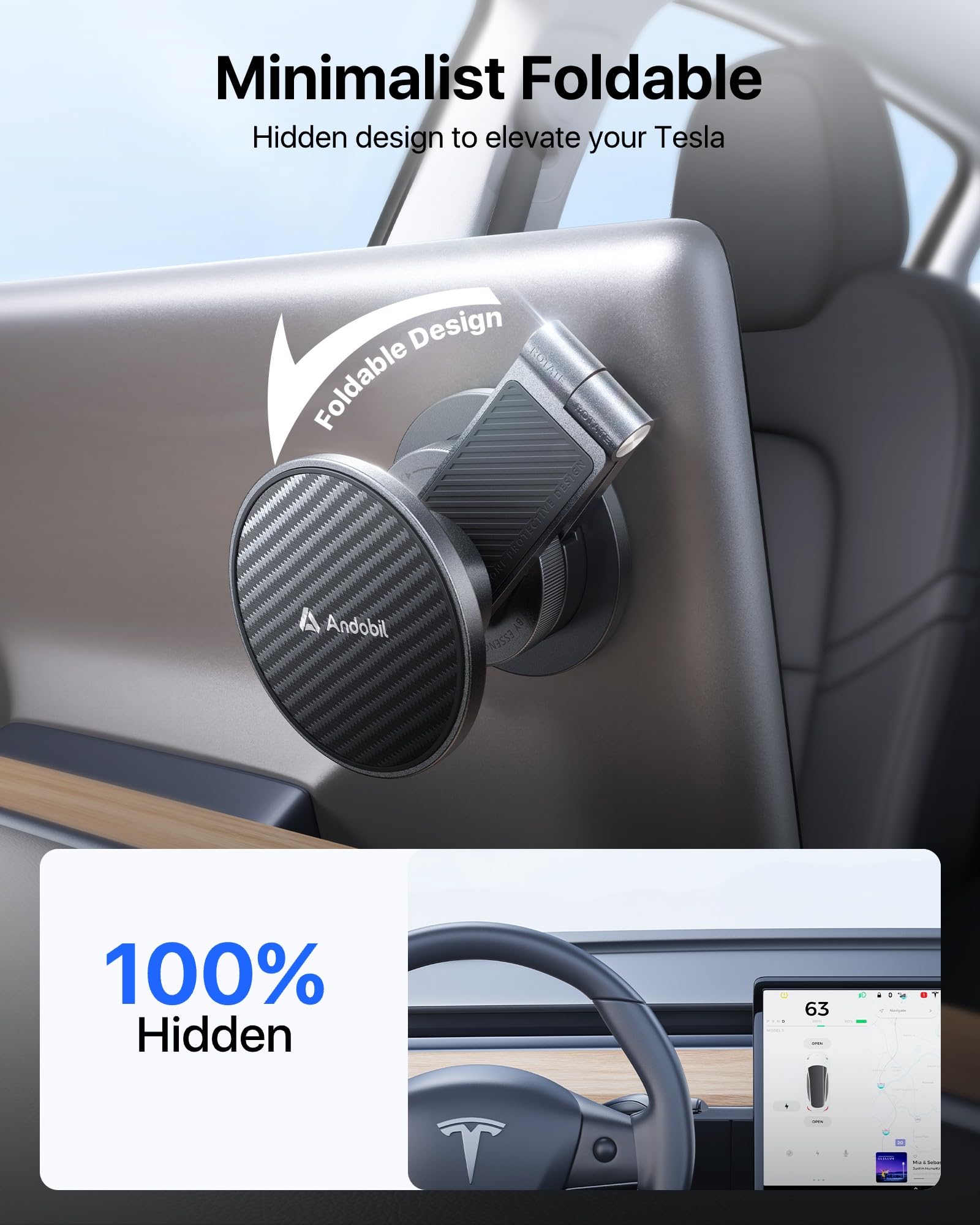 Snapklik.com : Andobil 2025 New Tesla Phone Mount Strongest Magnet ...