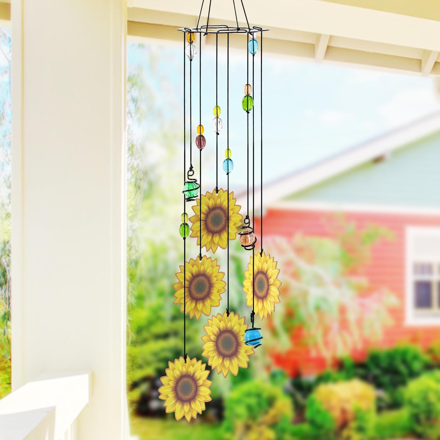 Amazon.com: StealStreet SS-G-41805 Wind Chime Round Top Sunflowers ...