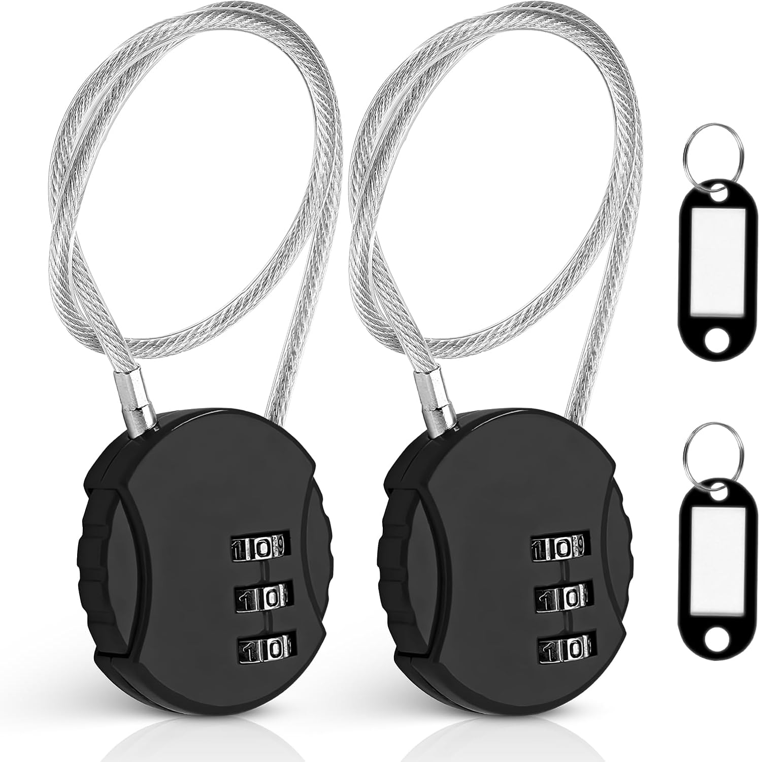 Wire Rope Lock, 2 Pcs Mini Code Lock, Wire Rope Padlock for Luggage ...