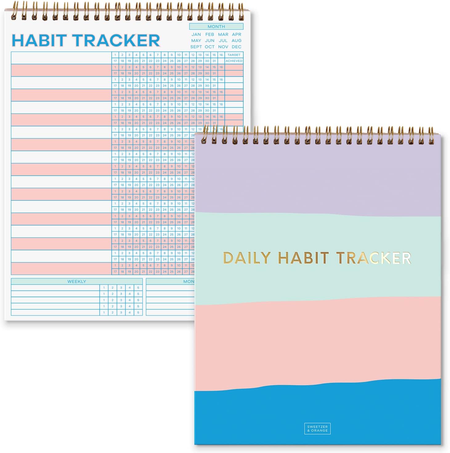 S&O Striped Habit Tracker Calendar - 24 Month Daily task Journal ...