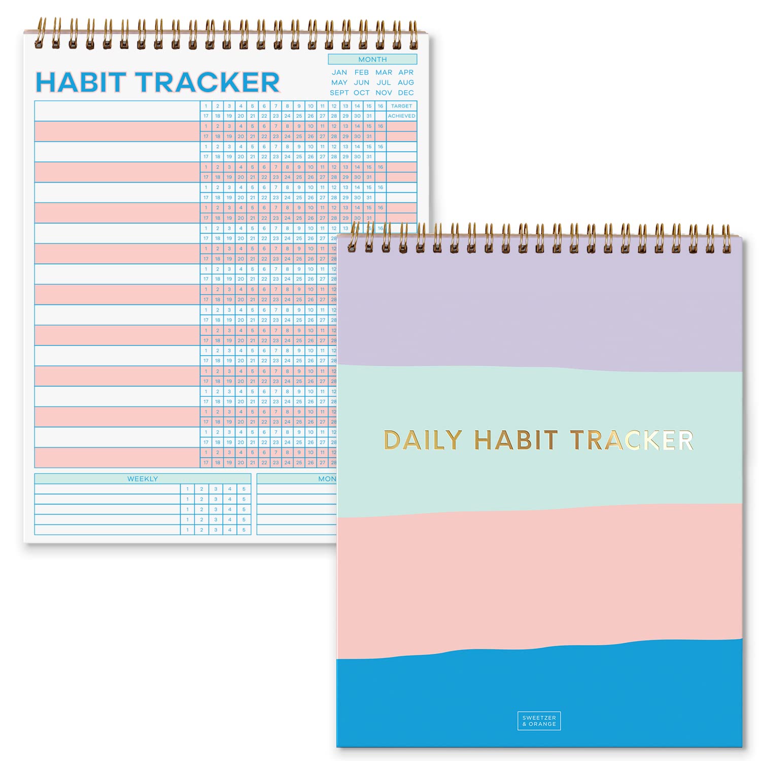 Buy S&O Striped Habit Tracker - 24 Month Daily Habit Tracker Journal ...