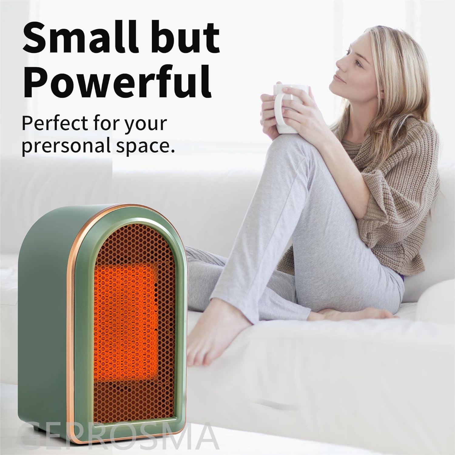 Small Electric Fan Heaters 400W Electric Fan Heater White