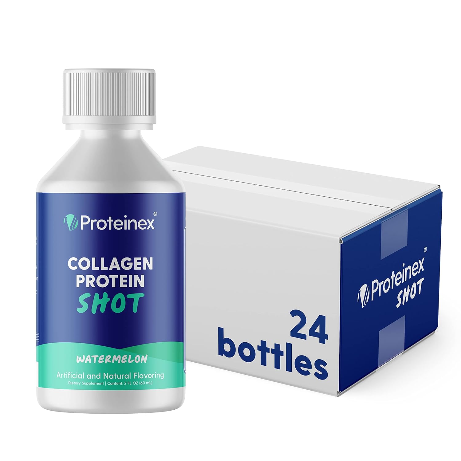 Amazon.com: Proteinex Shot 2 oz Liquid Collagen Protein, Supports Bones ...