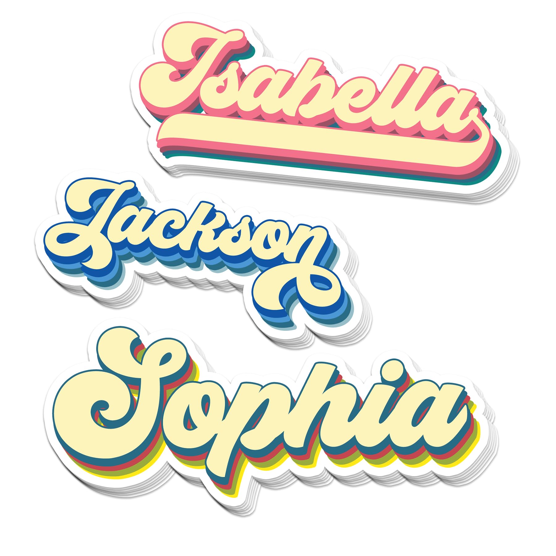 Amazon.com - Custom Retro Name Sticker Personalized Sticker Custom Name ...
