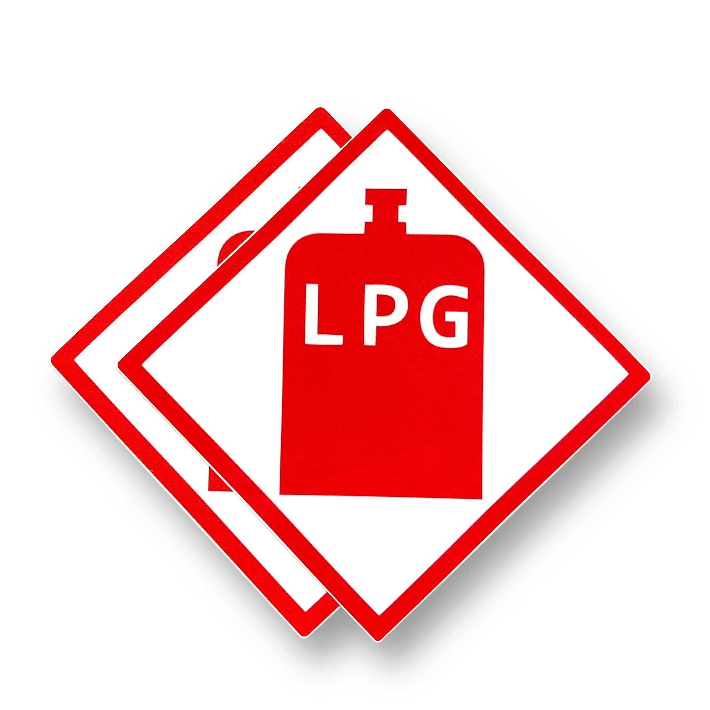2 PACK - 140mm X 140mm LPG Self Adhesive Stickers - Water Proof - Sign ...
