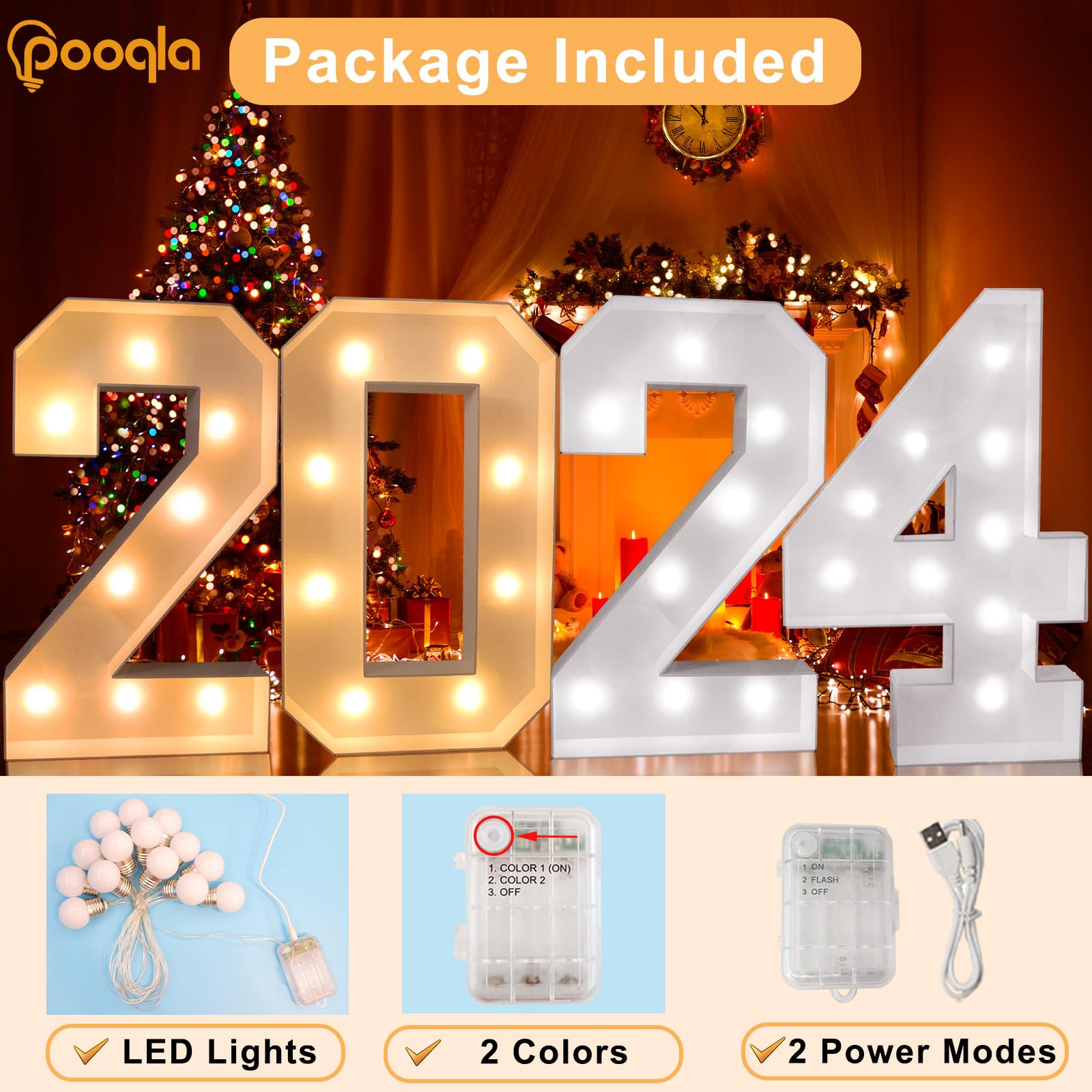 Snapklik.com : 3FT Light Up Numbers, Cool White And Warm White LED ...