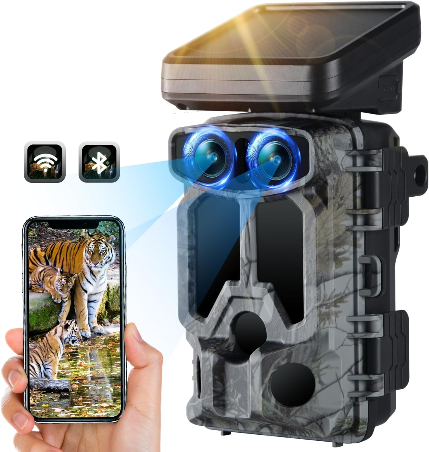 Amazon.com: Solar Panel + 3G Cellular Trail Camera - Outdoor WiFi Full ...