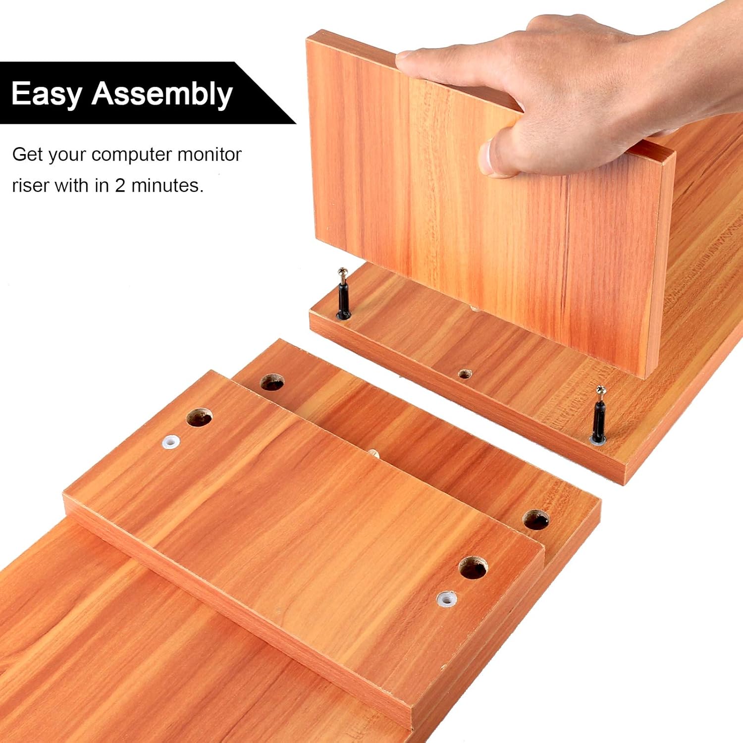 CHARMDI Monitor Stand Riser, Wood Monitor Stand Riser for Desk, Laptop ...