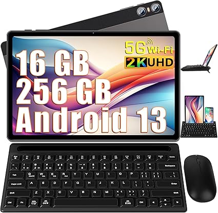 SEBBE Tablet 11 Pollici Android 13 Tablets, 16GB RAM 256GB ROM (TF 1TB ...
