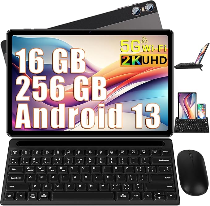 SEBBE Tablet 11 Pollici Android 13 Tablets, 16GB RAM 256GB ROM (TF 1TB ...