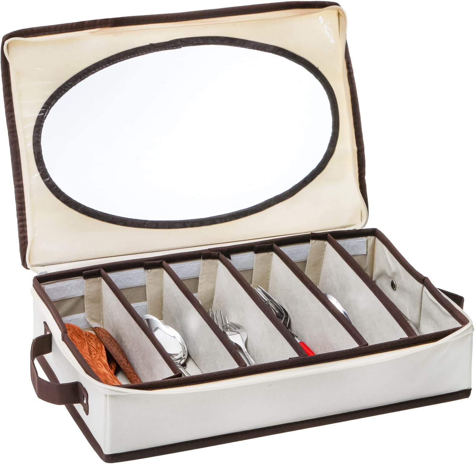 Amazon.com: Flatware Storage Case - Durable 5 Compartment Silverware ...