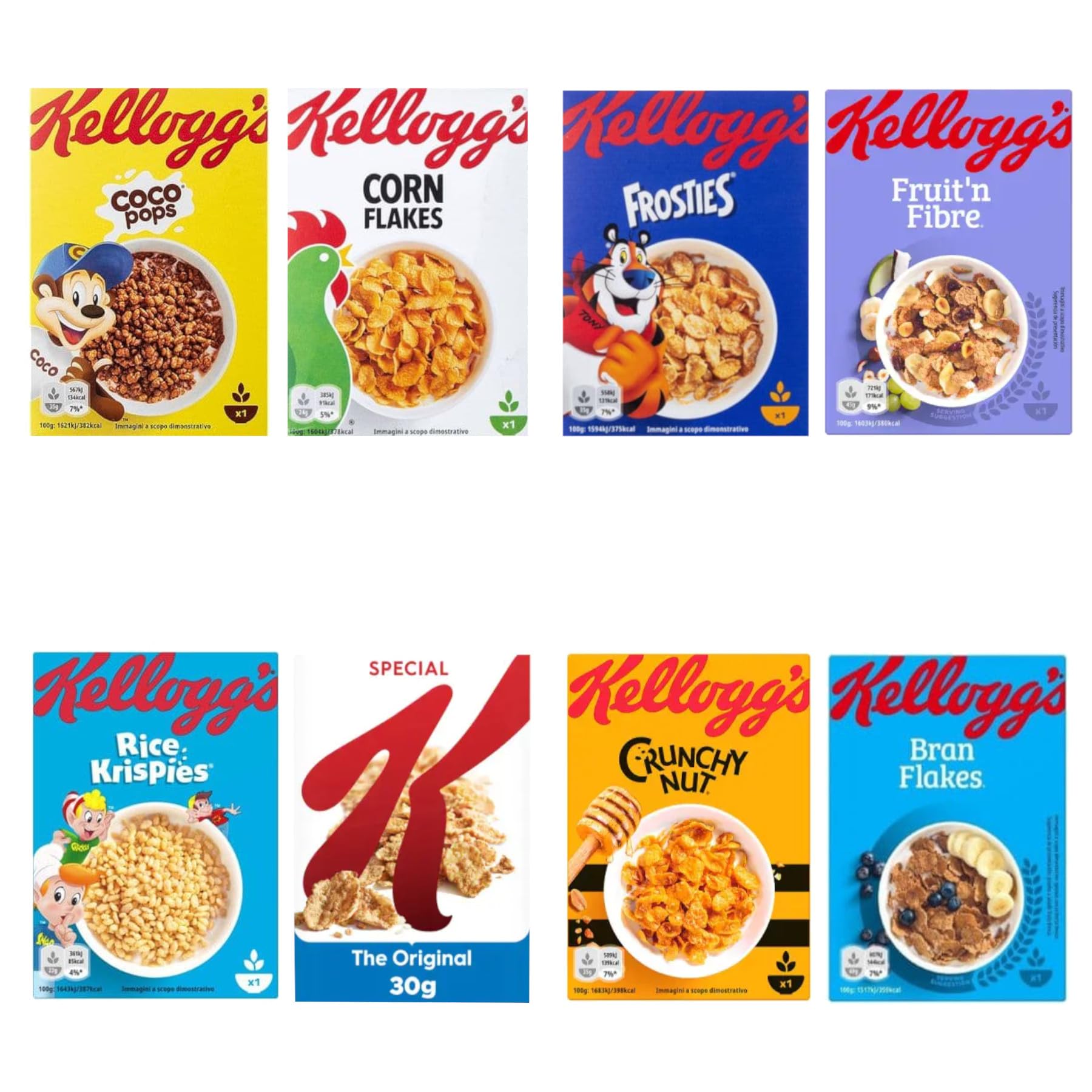 Breakfast Cereal Mini Box Variety Pack - with 8 Single Serve Portion of ...