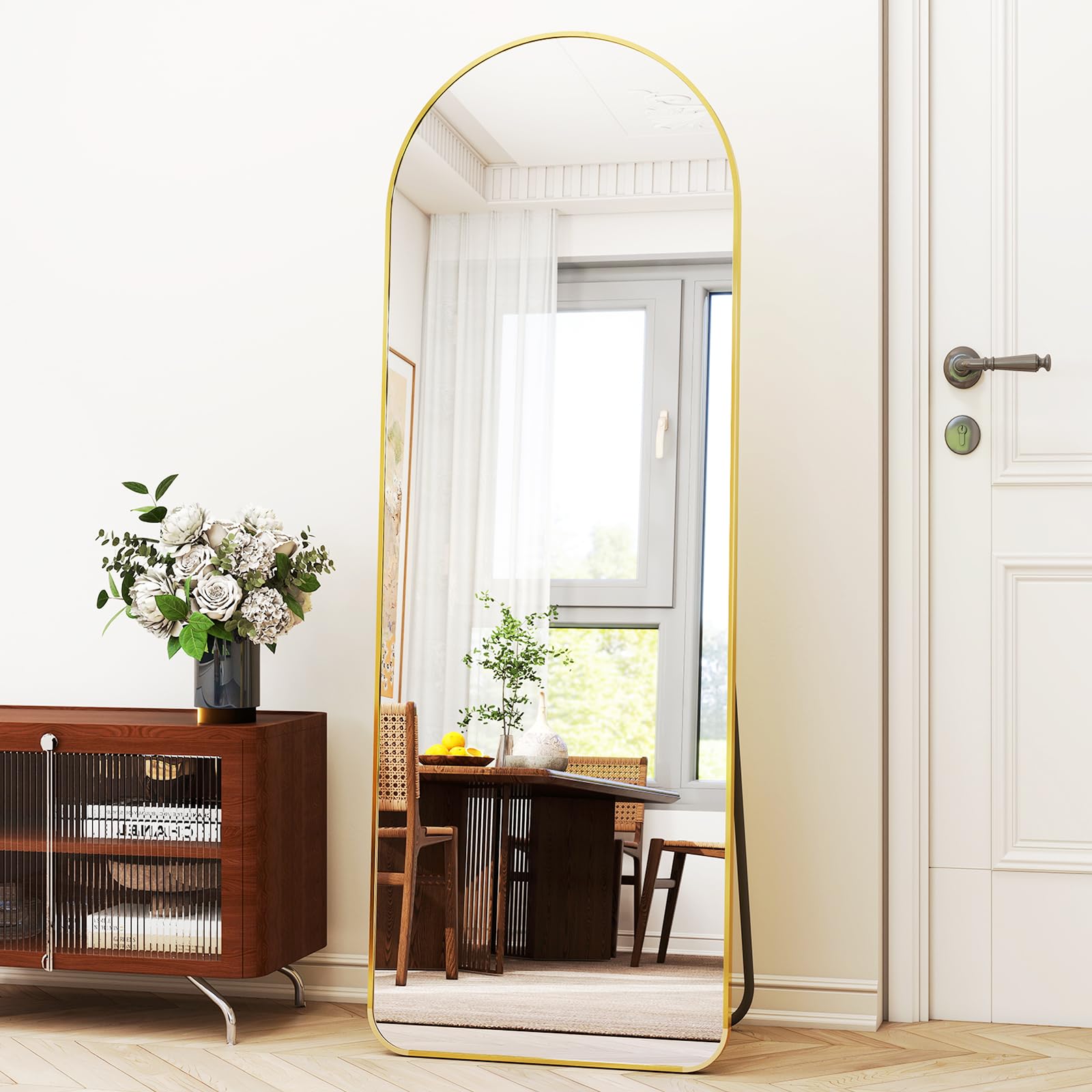 Amazon.com: 58"x 19" Arched Full-Length Mirror with Rectangular Corners ...