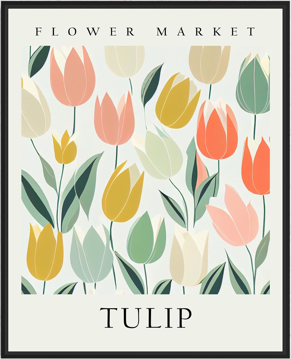 Amazon.com: HomeArtPrint Tulip Poster Art Print, Flower Market Poster ...