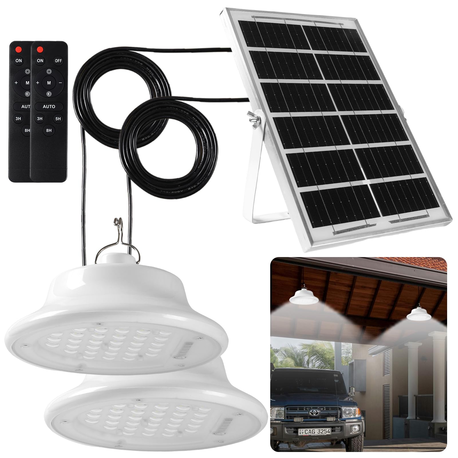 Solar Shed Light Pendant Light Day and Night Auto Dusk to Dawn Solar ...