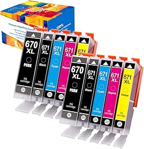 10 Pack 670XL PGI-670XL 671XL CLI-671XL Ink Cartridges Compatible with ...