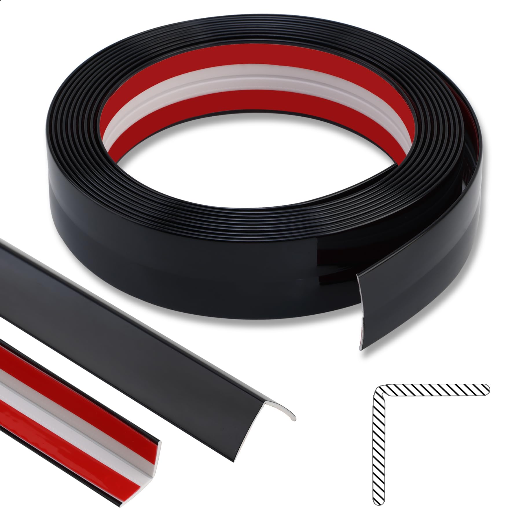 Snapklik.com : Gaahing Shiny Black Multifunctional Molding Trim, Peel ...