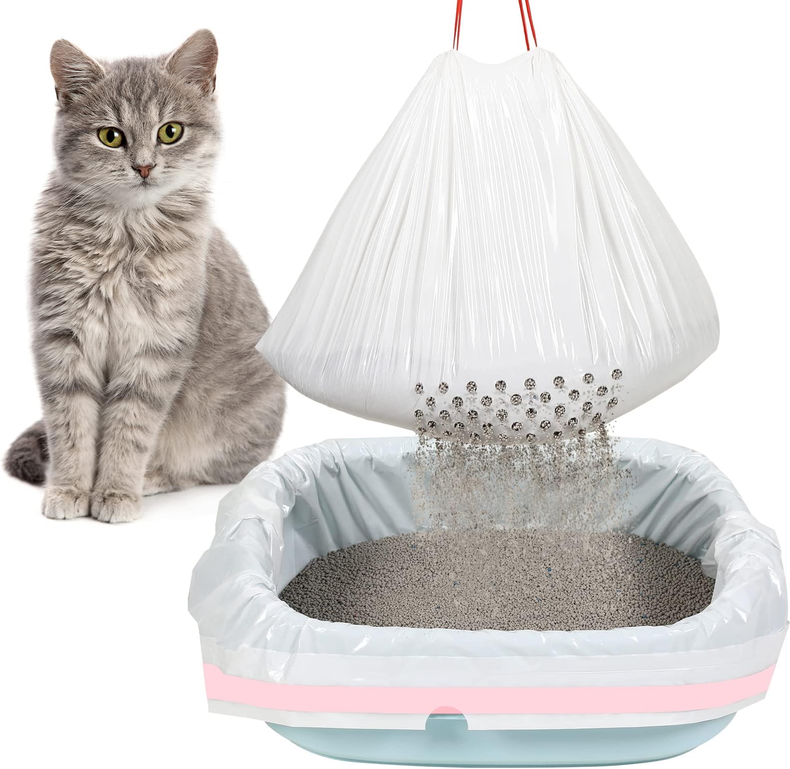 Amazon.com : Jutom 56 Count 31 x 18 Inch Sifting Cat Litter Bags Large ...