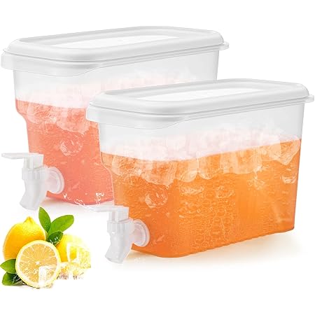 Amazon.com | 2 Pcs Fridge Beverage Drink Dispenser Plastic Water ...