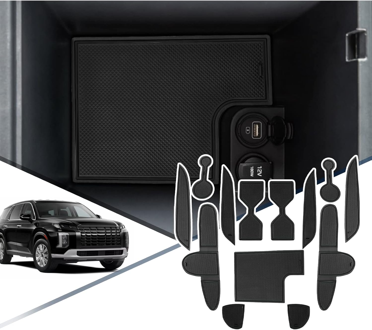 Amazon.com: R RUIYA 2023 Palisade Door Slot Mats for 2023 Hyundai ...