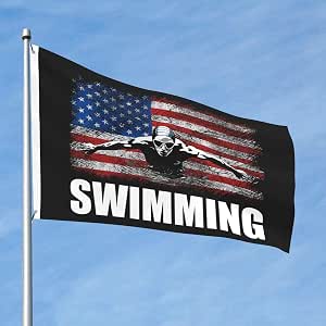 Amazon.com : American Swimming Flag Swimmer Premium 2x3FT Flag ...
