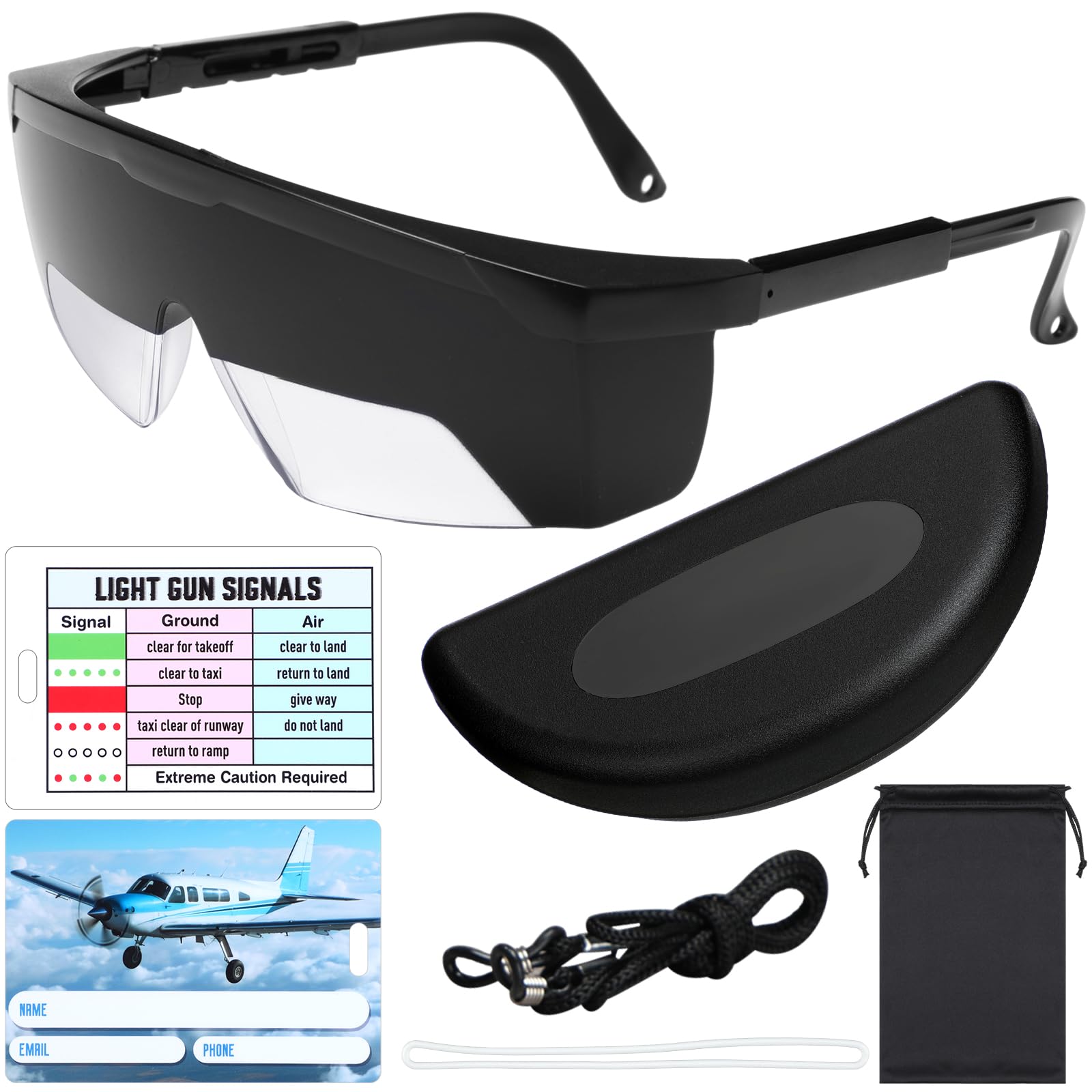 Amazon.com: Saysurey Aviation Flight Training Glasses Adjustable View ...