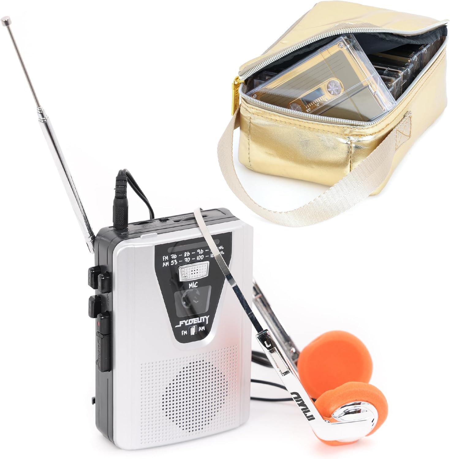 Amazon.com: Fydelity AM/FM Cassette Tape Player – Portable Walkman ...