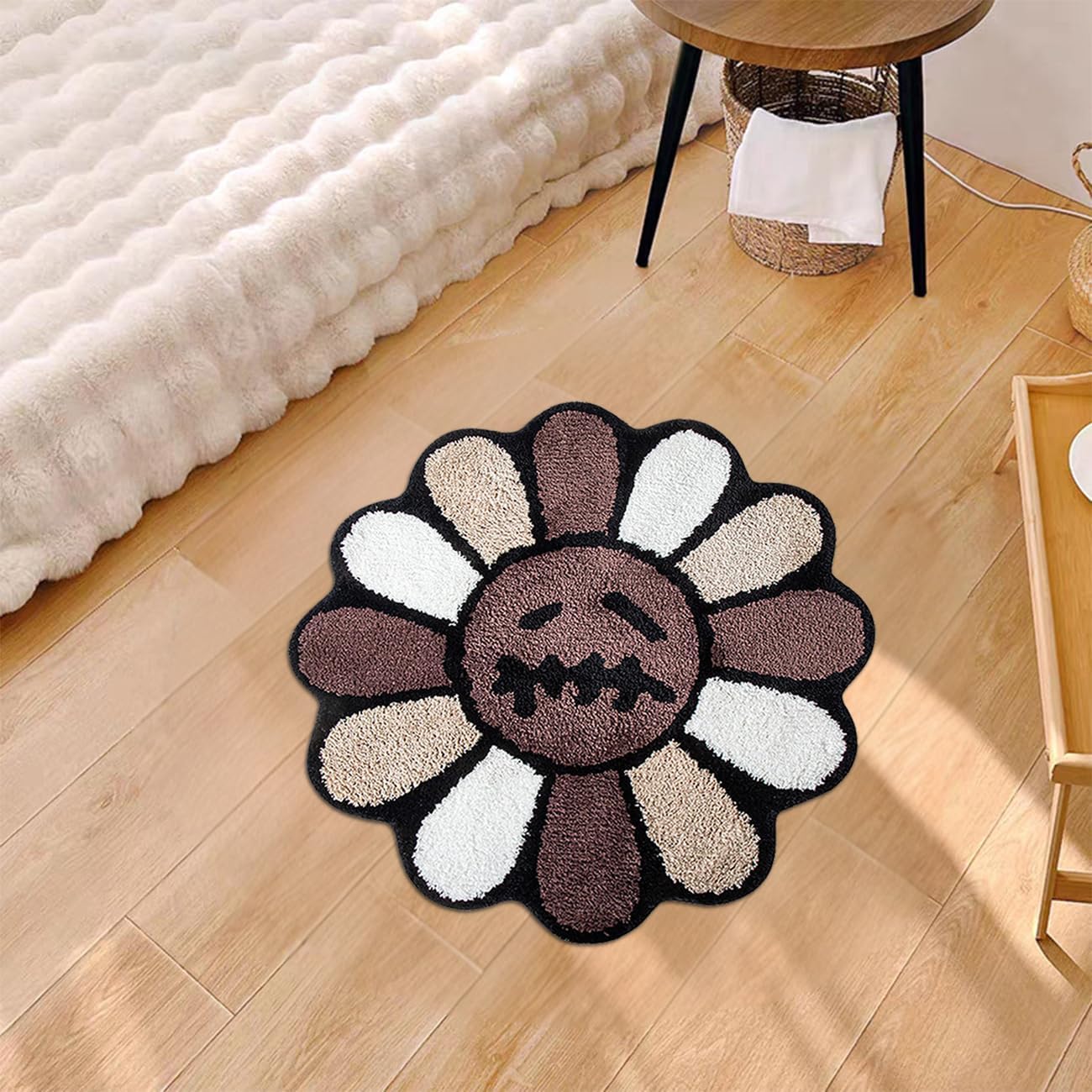 Amazon.com: PRELETOCH Trippy Flower Rug Cute Ghost Face Bathroom Rug ...
