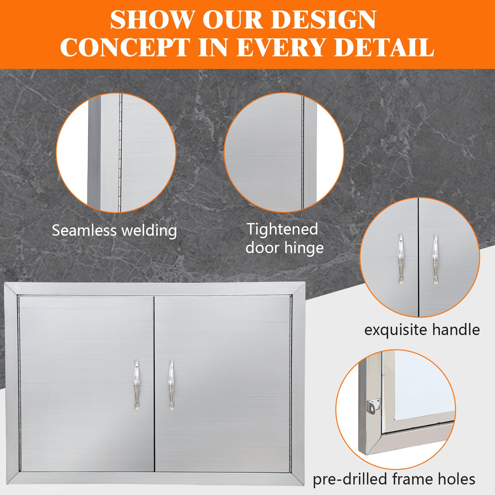 Snapklik.com : Outdoor Kitchen Doors, 17" W X 24" H Stainless Steel ...