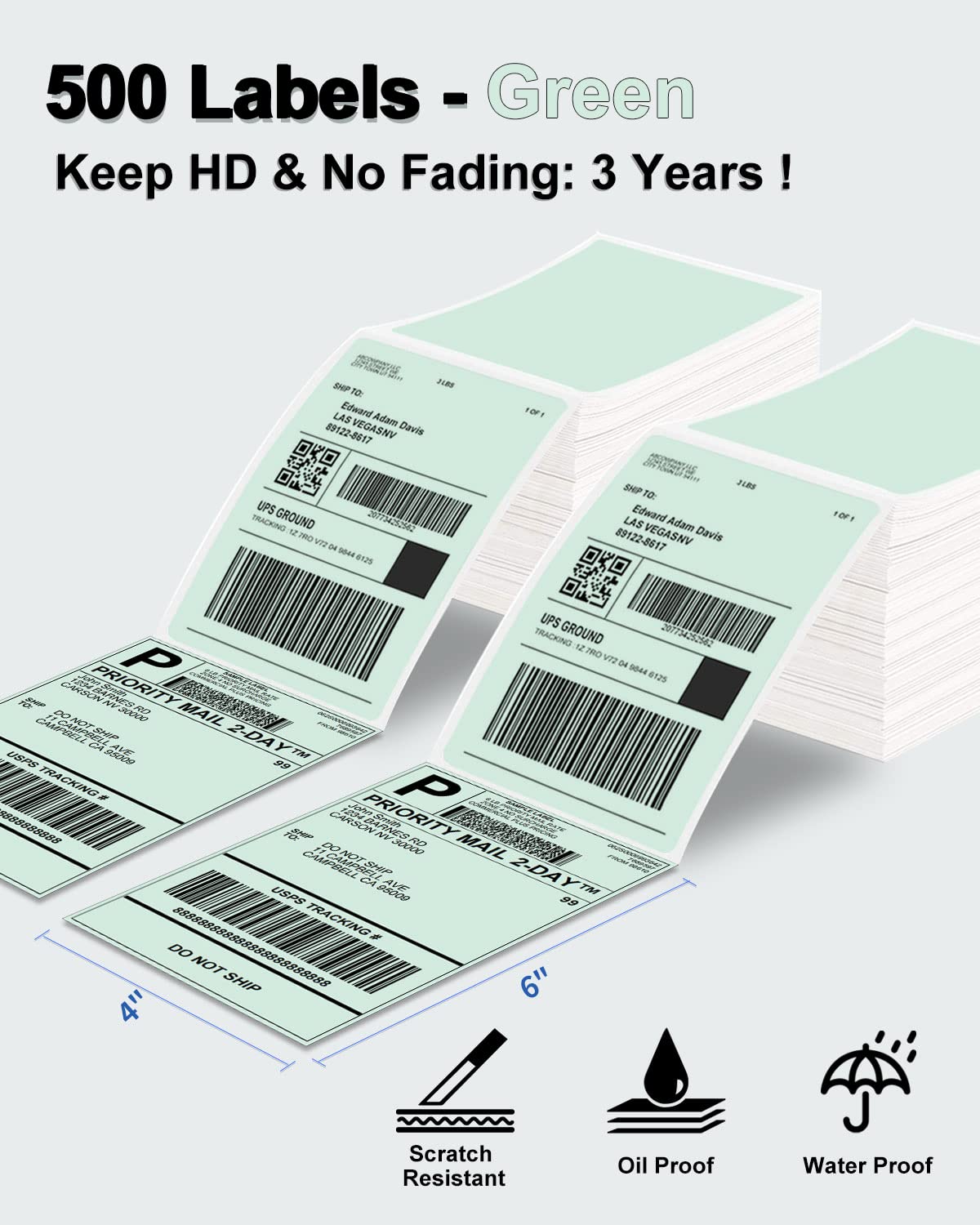 Snapklik.com : 4x6 Thermal Label Printer Paper - 500 PCS 4"x6" Fan-Fold ...