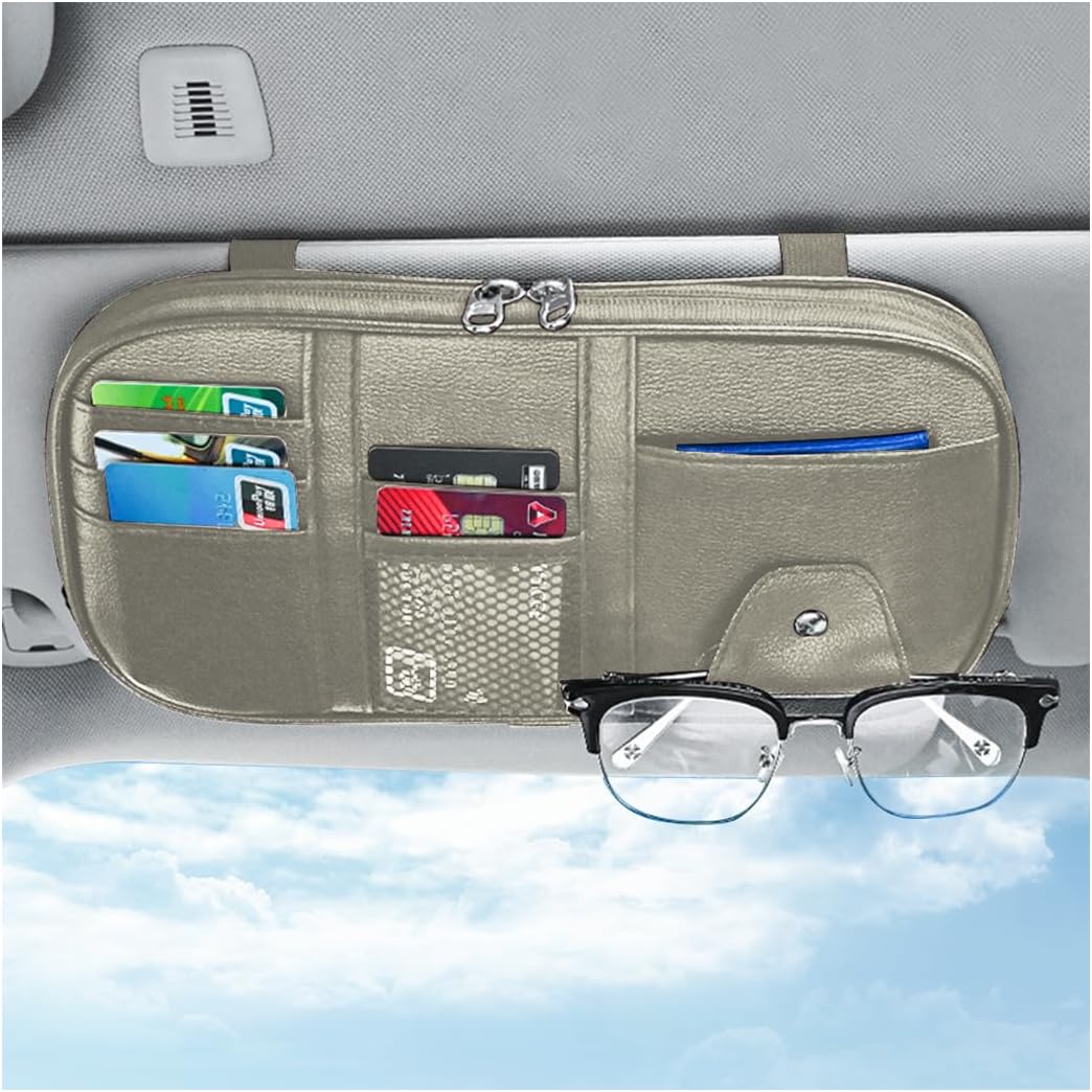 Amazon.com: Car Sun Visor Organizer, Sunglass Holder and Storage Pocket ...