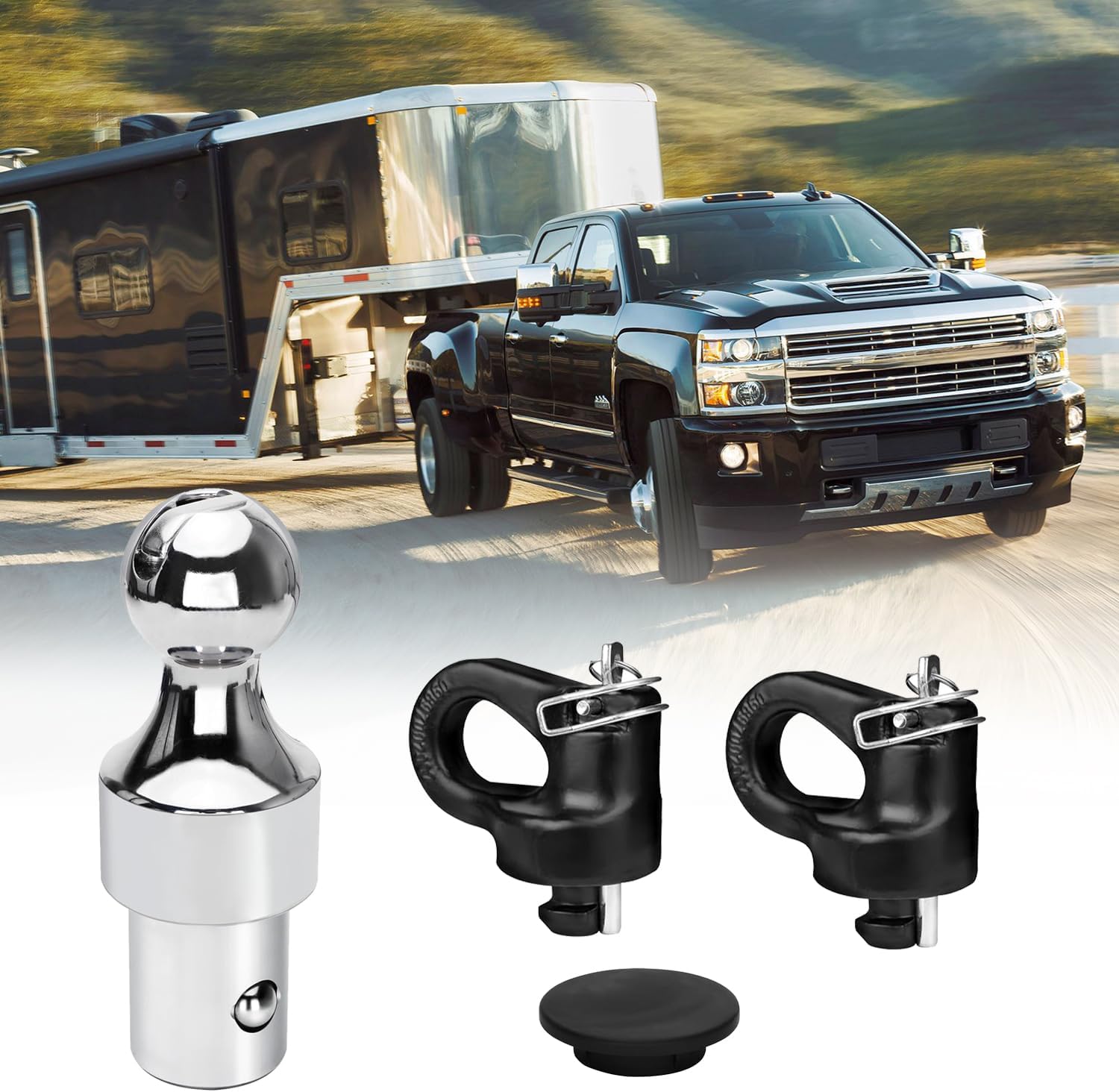 Amazon.com: 60692 Puck System Gooseneck Hitch Ball Kit, 38,000 Lbs, 2-5 ...