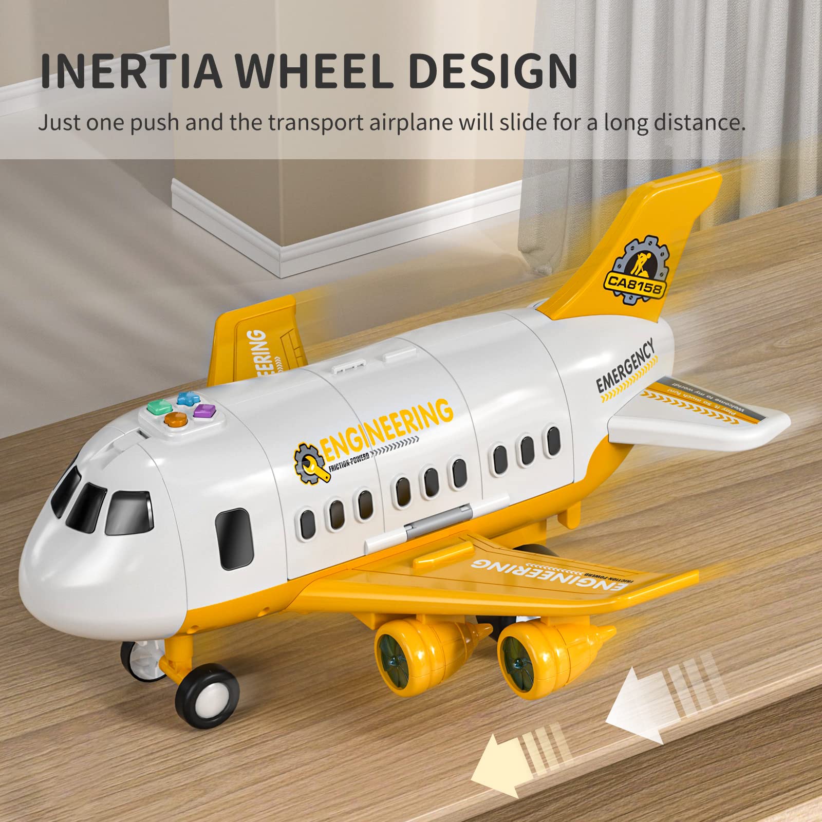 TEMI Storage Transport Plane Cargo with 6 Free Wheel Diecast ...