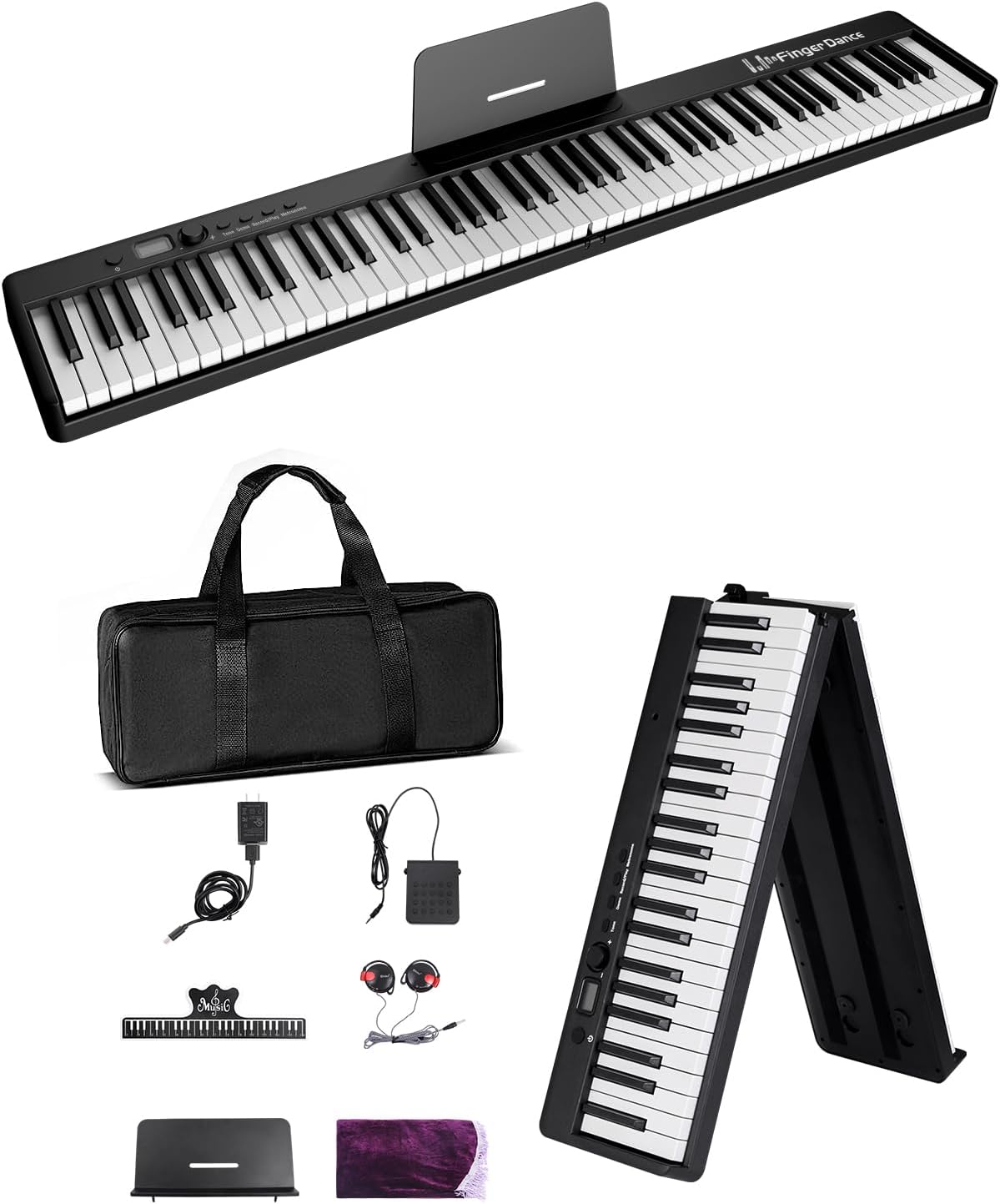 Finger Dance Folding Piano Keyboard 88 Keys, Portable Electric Keyboard ...