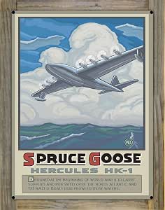 Amazon.com: Northwest Art Mall Spruce Goose Flying Metal Print on ...