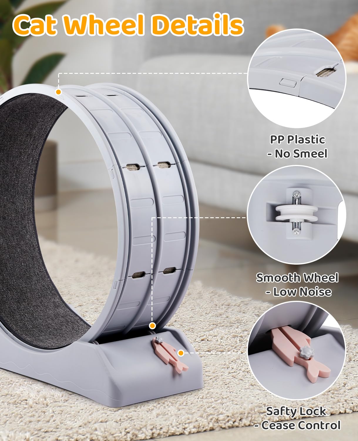 Snapklik.com : Outvita Cat Wheel, PP Plastic Cat Exercise Wheel For ...