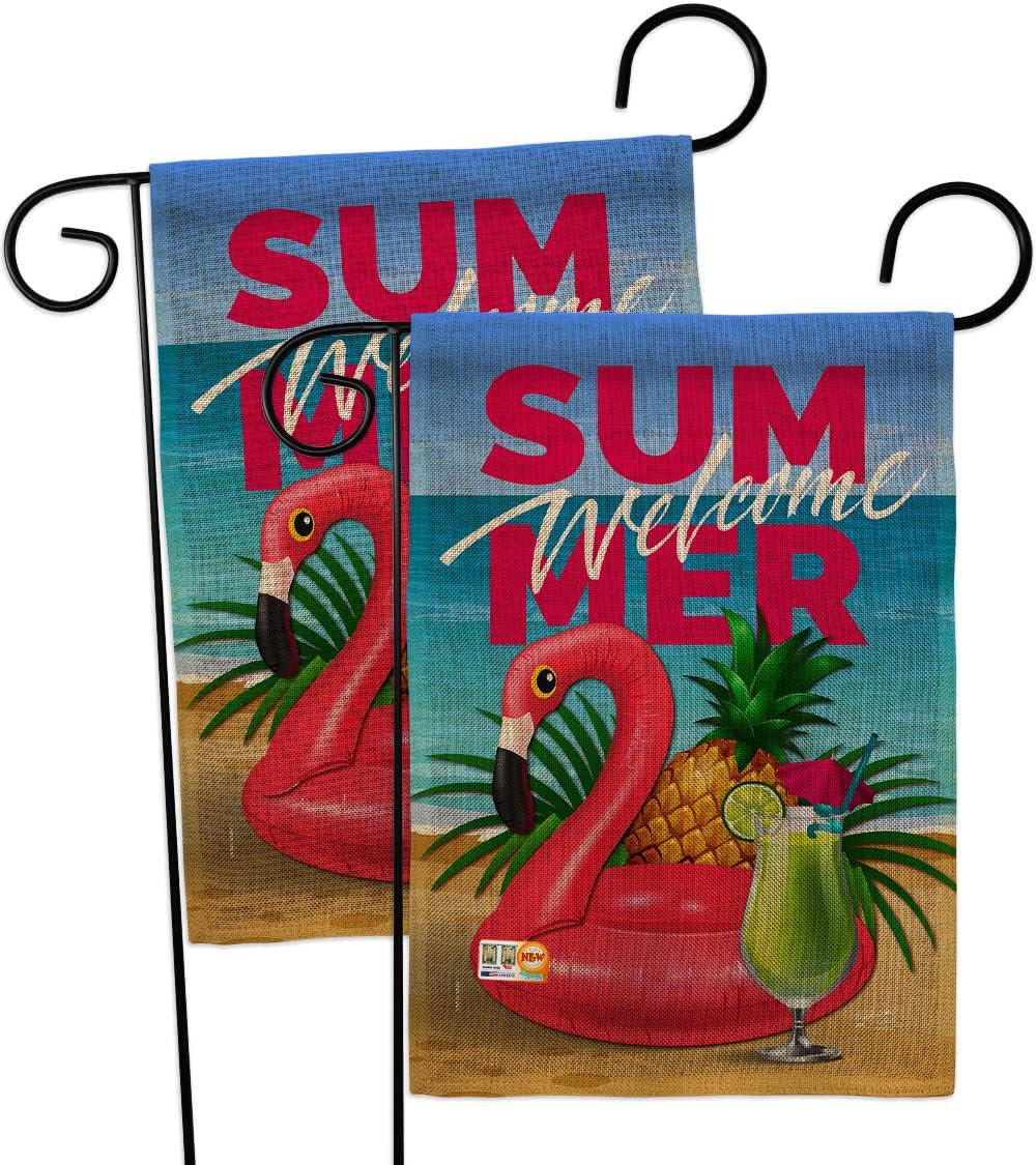 Amazon.com : Summer Welcome Fun Garden Flags 2pcs Pack Summertime and ...
