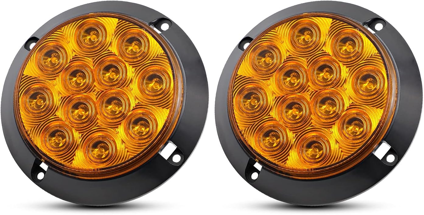 Amazon.com: Gama 2PCS 4 Inch Round 24 LED Tail Light Trailer/truck Turn ...