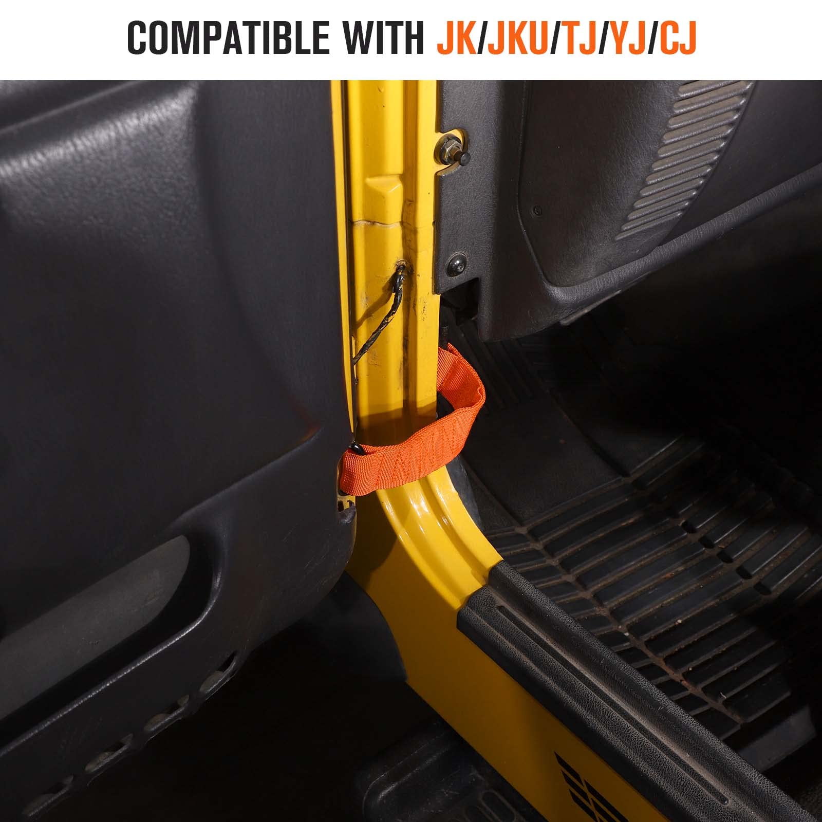 Snapklik.com : JeCar For Jeep Door Strap, 2PCS Front & Rear Heavy Duty ...