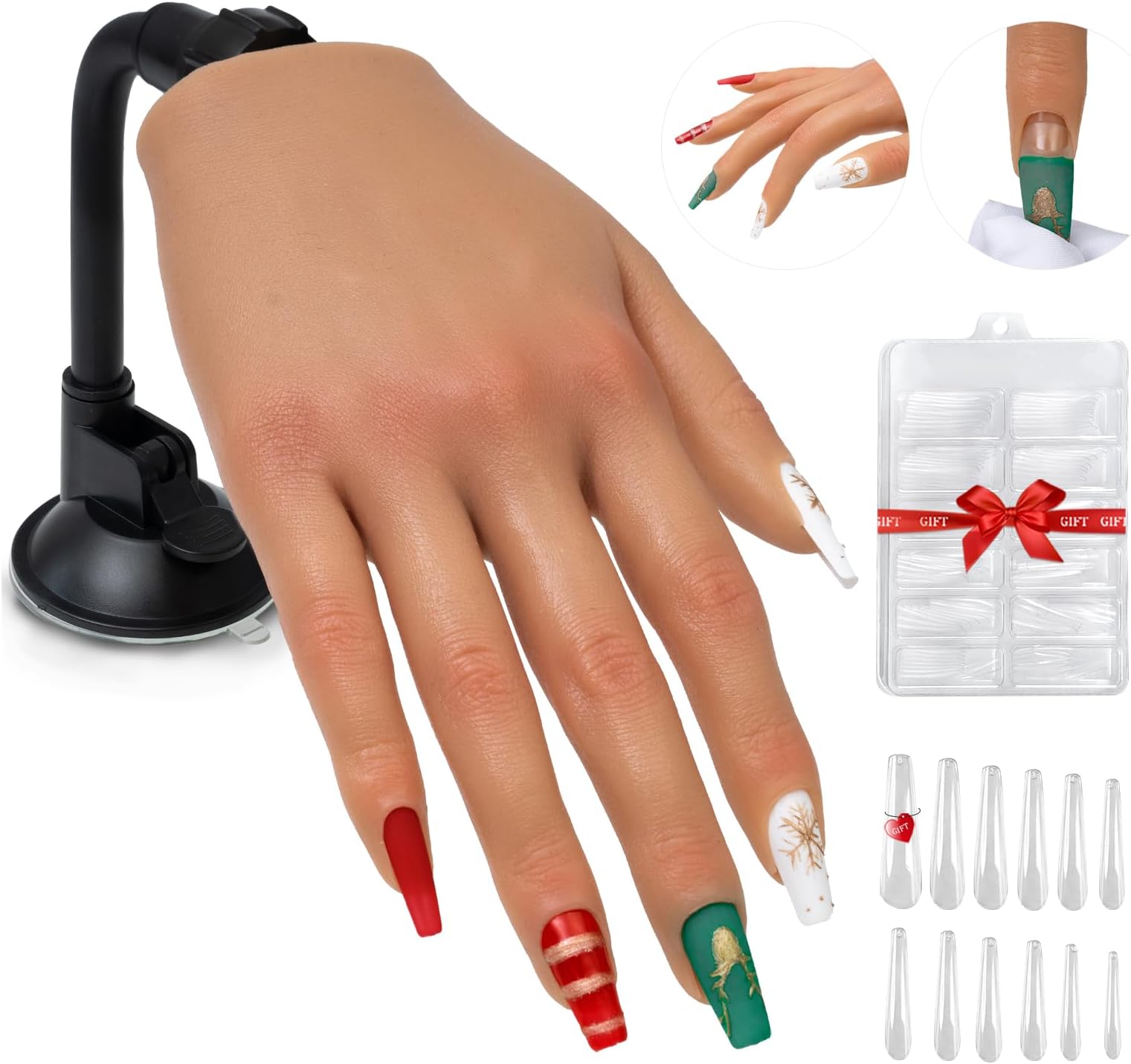 Amazon.com: Practice Hand for Acrylic Nails, Nail Tips Never Fall Off ...