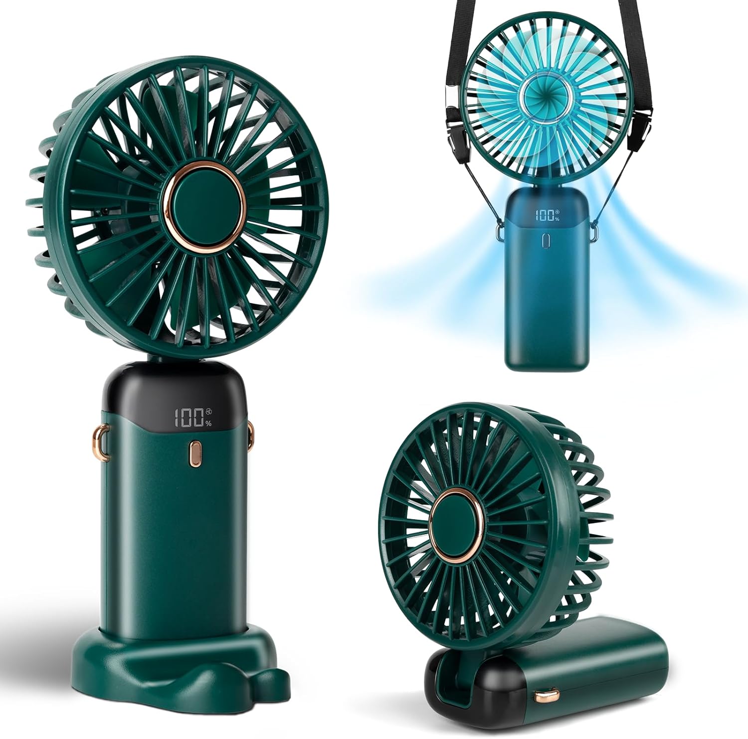 Amazon.com: Aucoofany Portable Handheld Fan, 12 hours, Upgrade 3200mAh ...