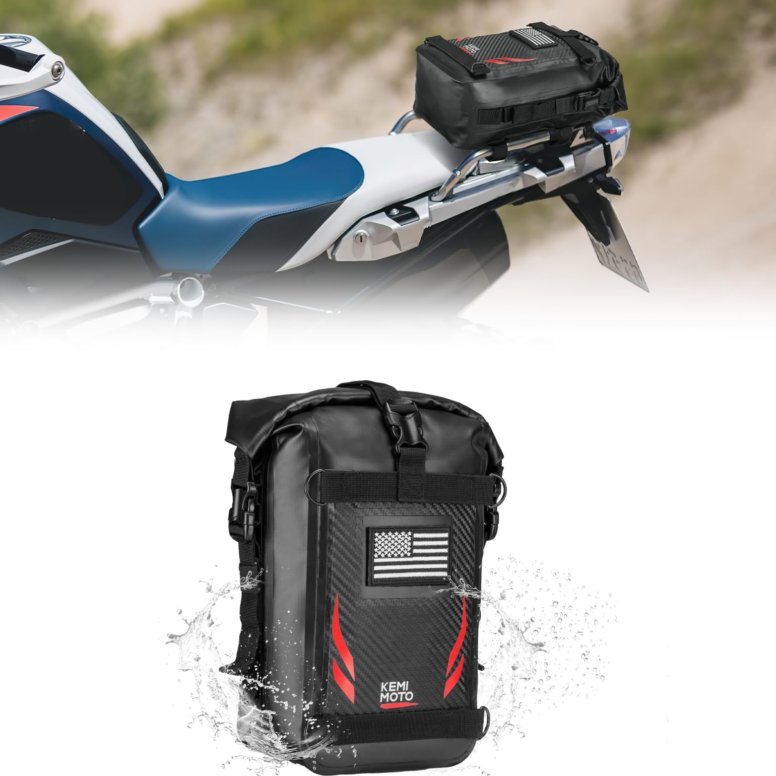 Amazon.com: KEMIMOTO Motorcycle Tail Bag Waterproof Crash Bar Bag Side ...