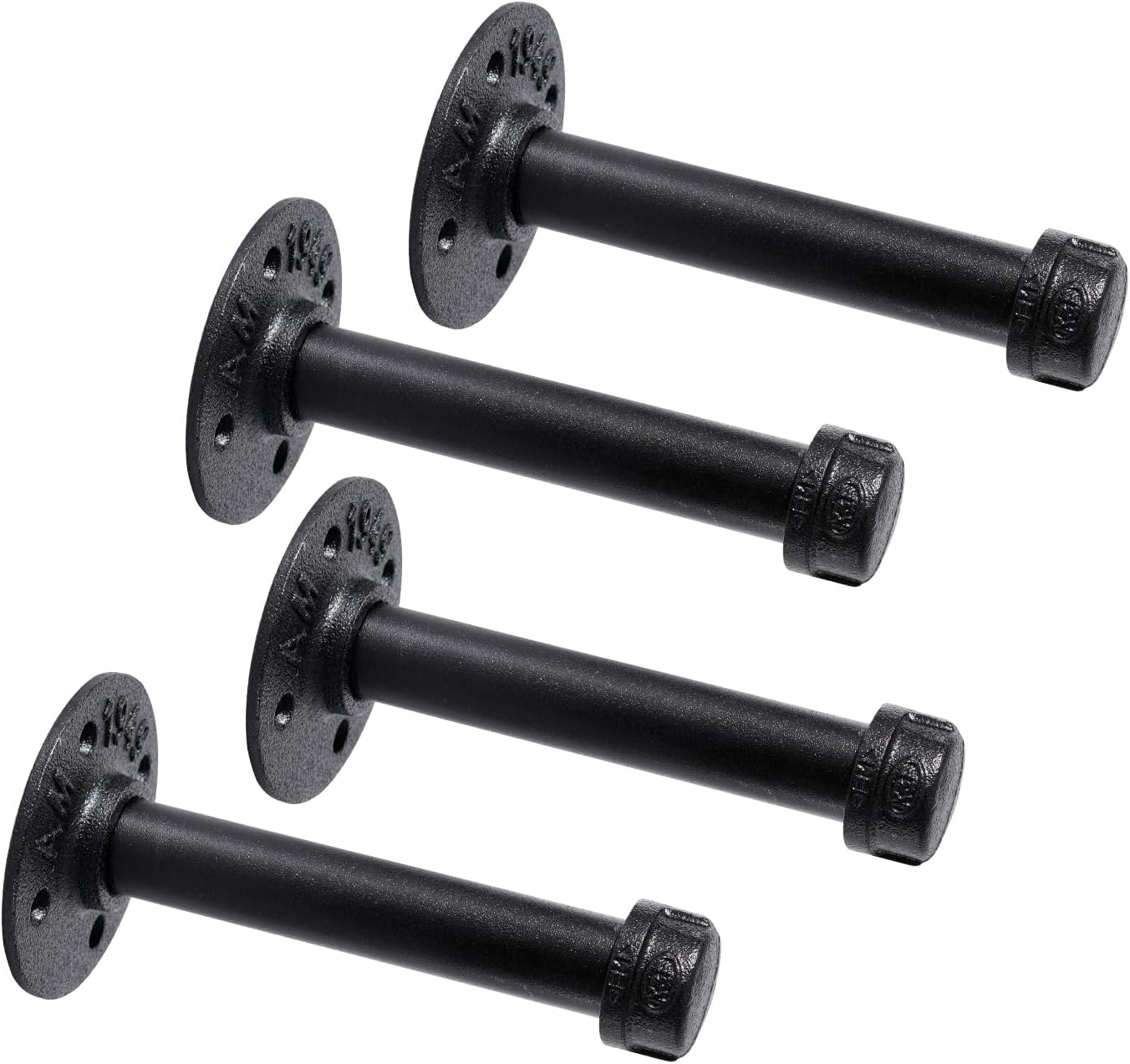 Amazon.com: 3/4" Industrial Black Iron Pipe Shelf Brackets, Rustic Wall ...