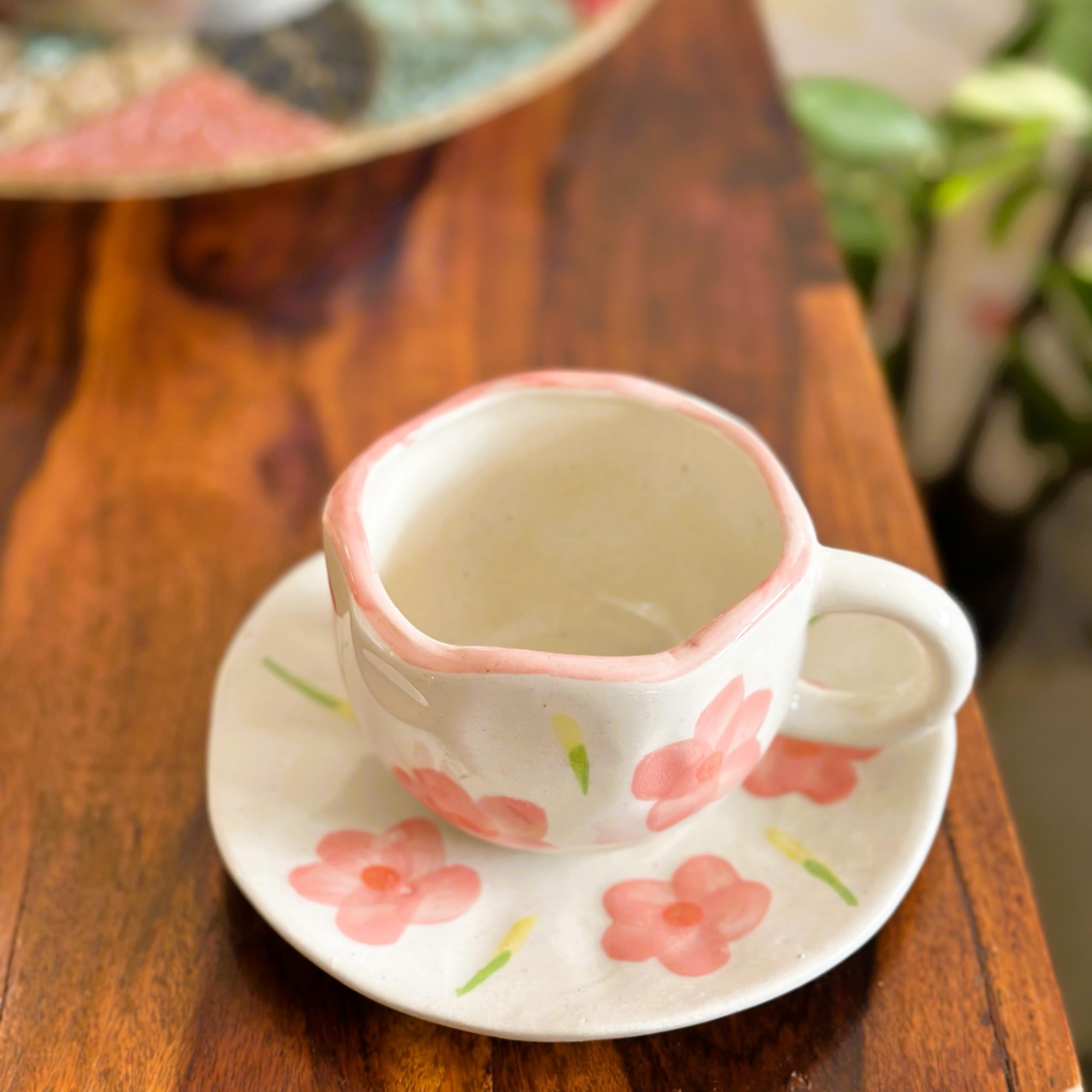 Buy BACKKSPACE RETAIL Handcrafted Ceramic Mug with Desert Plate ...