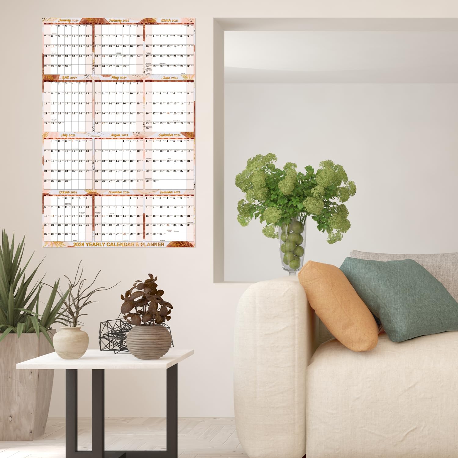 2024 Yearly Wall Calendar - Yearly Wall Calendar Australia | Ubuy